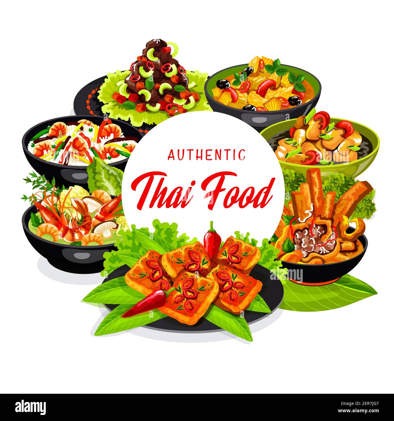 Thai food spicy coconut Stock Vector Images - Alamy
