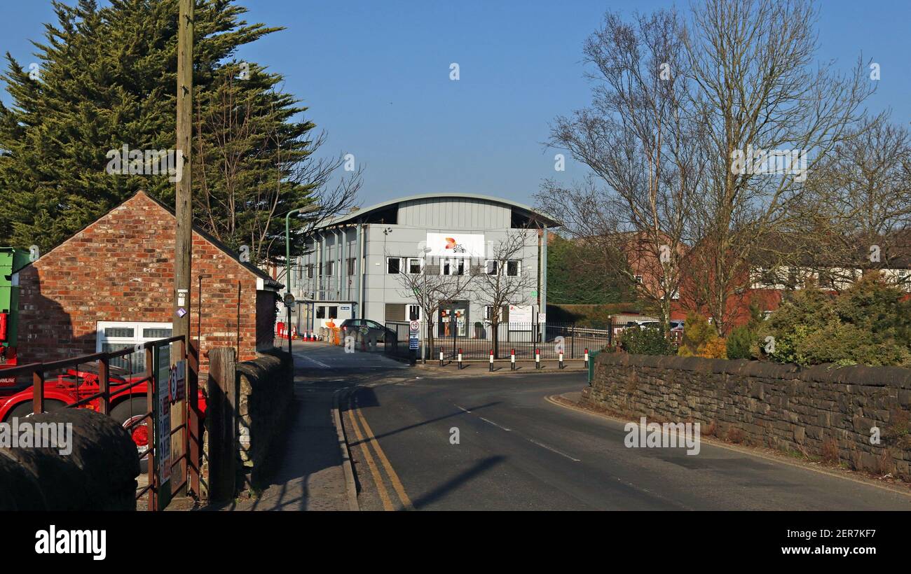 Looking down Red Cat Lane in Burscough towards the front gate and ...