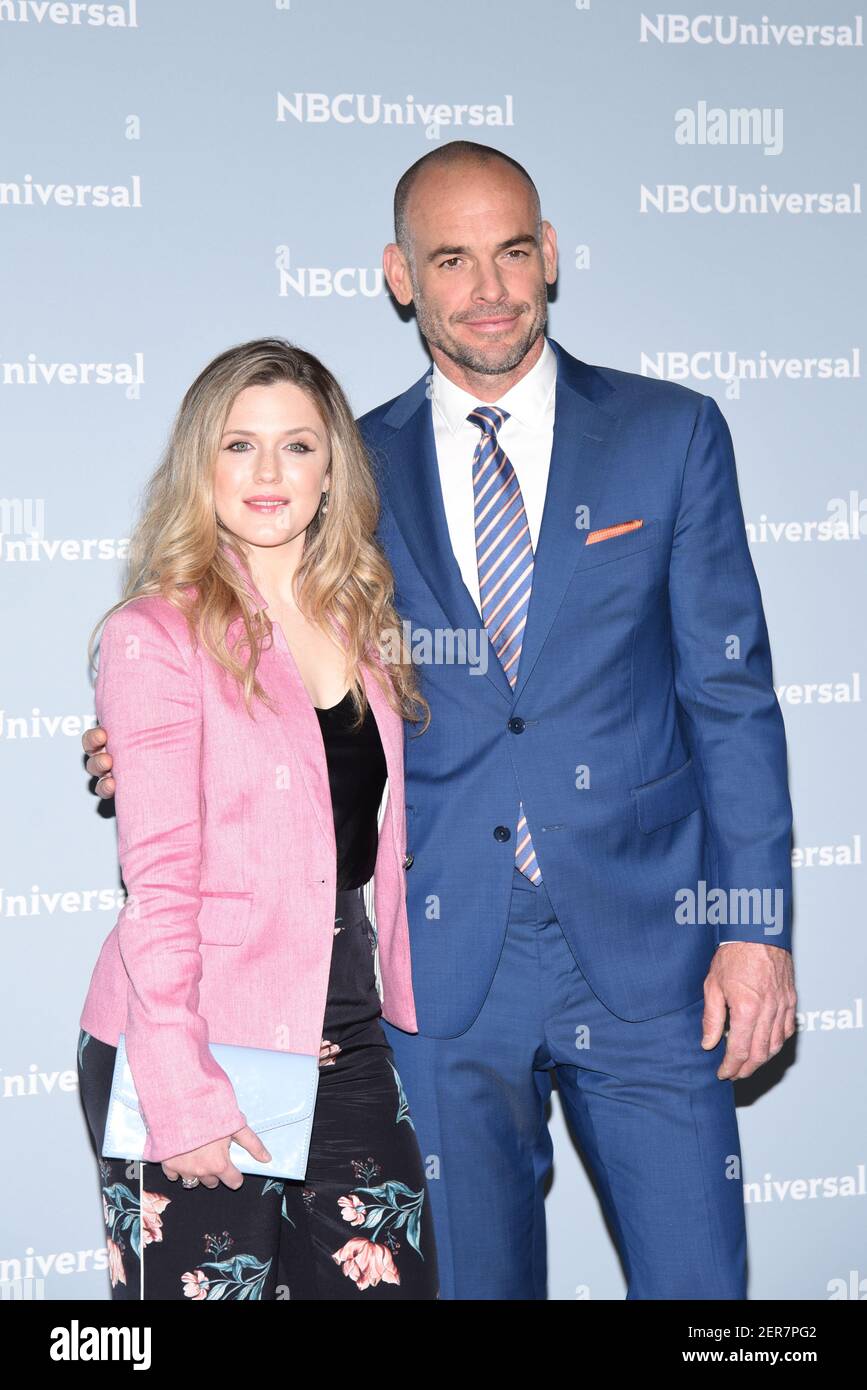 Harriet Dyer and Paul Blackthorne attend 2018 NBCUniversal Upfront on ...