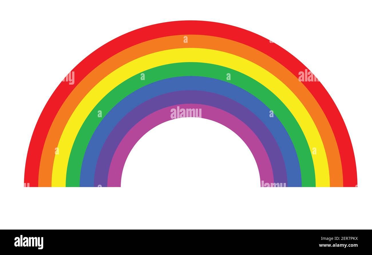rainbow on white color background Stock Vector Image & Art - Alamy