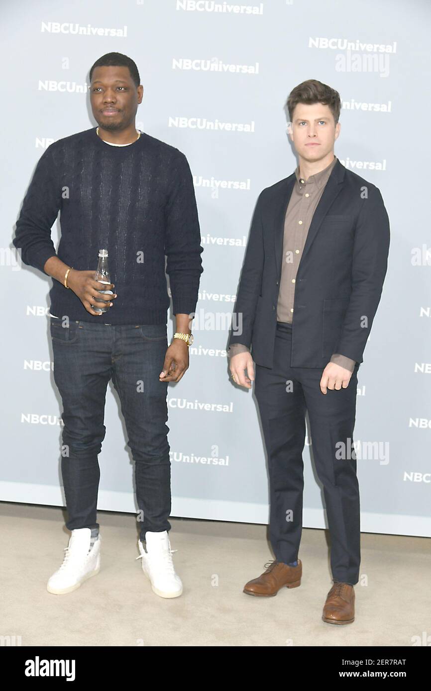 Michael Che and Colin Jost attends the NBCUniversal Upfront 2018-2019 ...