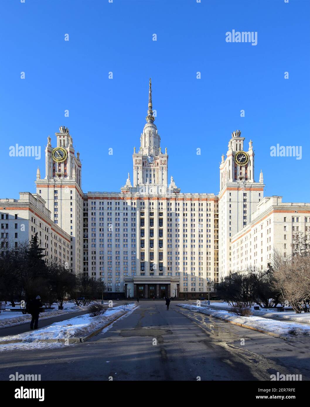 Lomonosov Moscow State University, main building, Russia Stock Photo ...