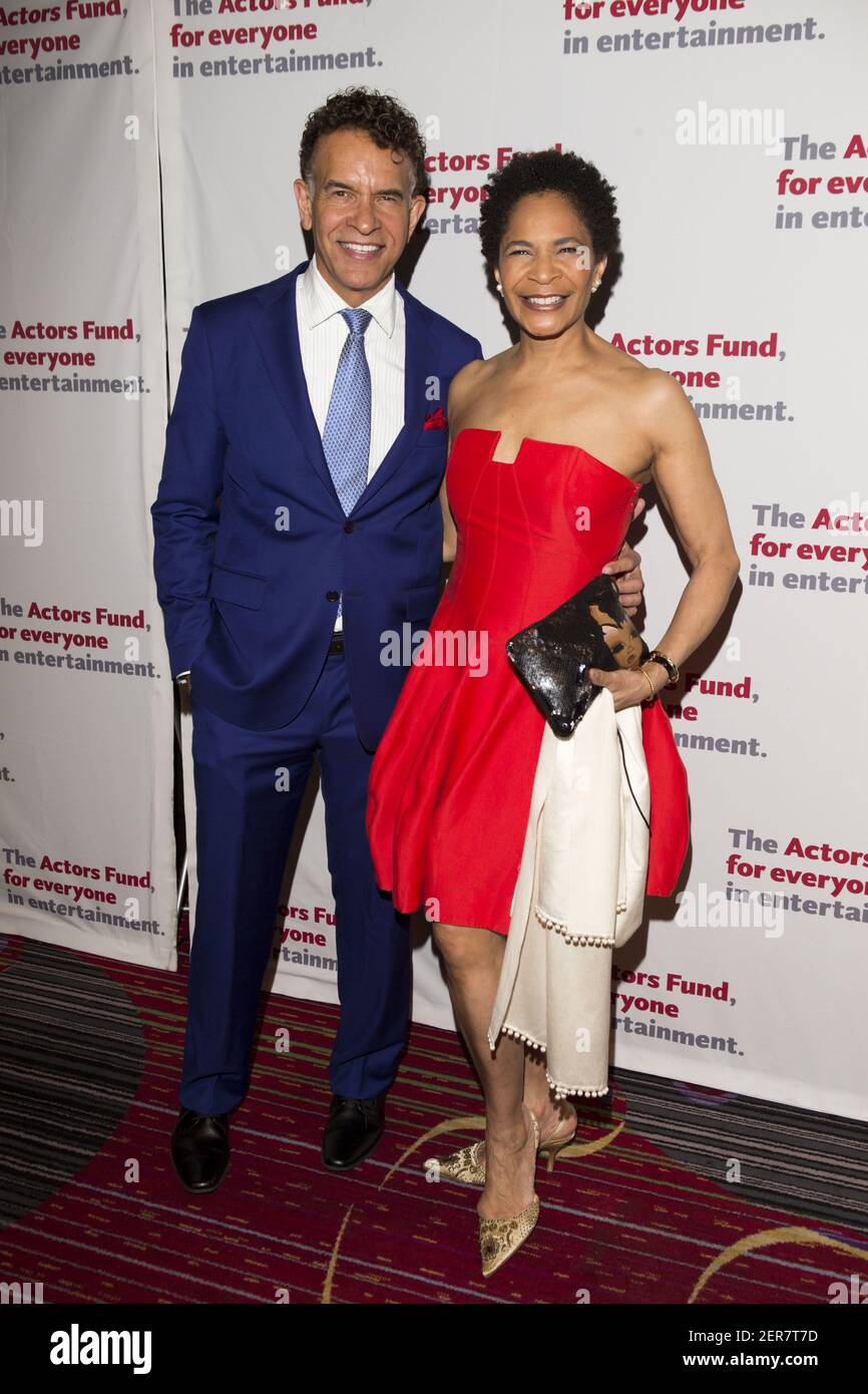 Chairman of The Actors Fund Brian Stokes Mitchell (L) and wife Allyson ...
