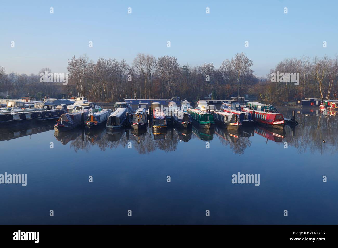 Boat reflections at Lemonroyd Waterside & Marina on the Aire & Calder ...