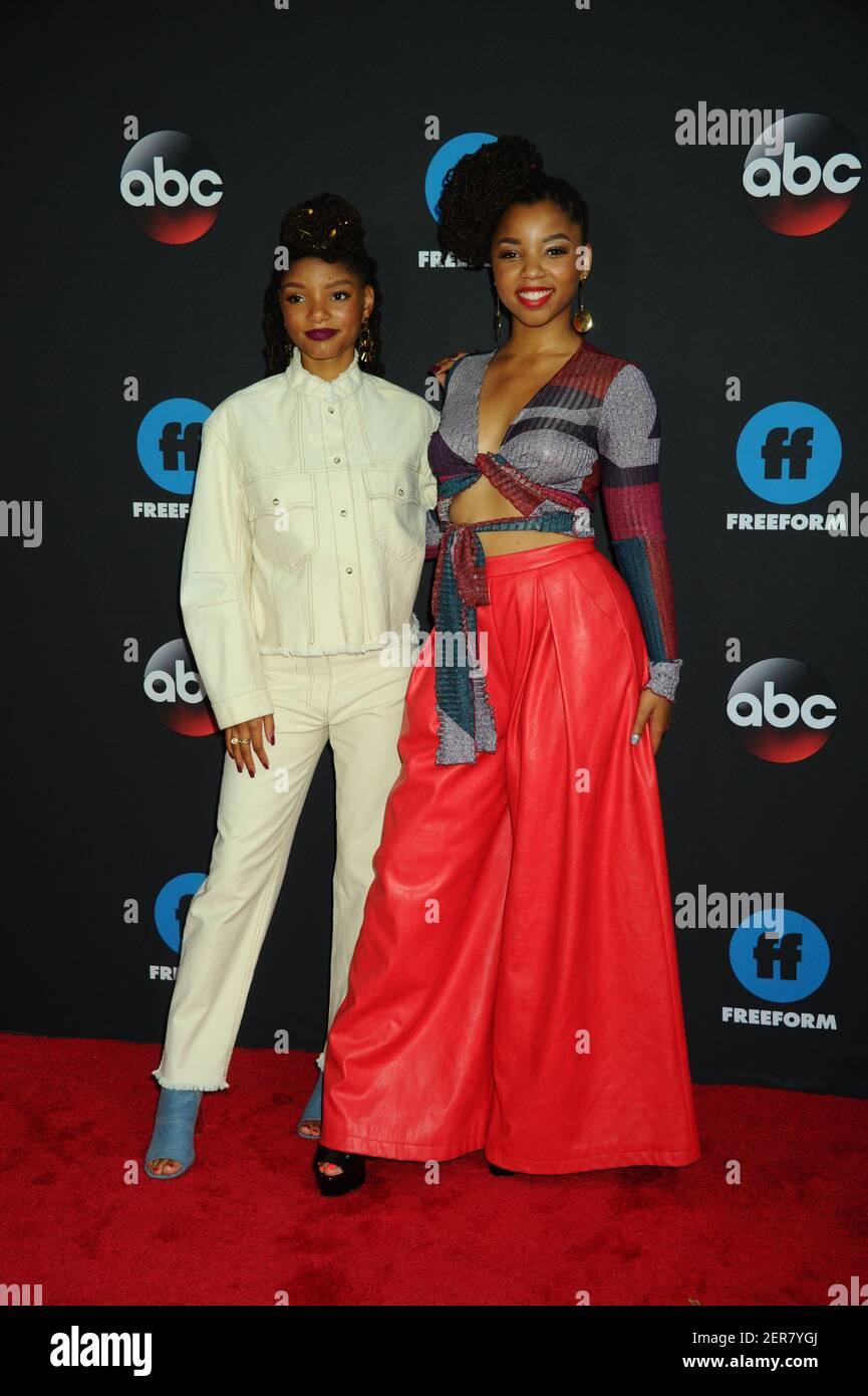 Halle Bailey, Chloe Bailey arrives to the 2018 ABC Disney Upfront ...