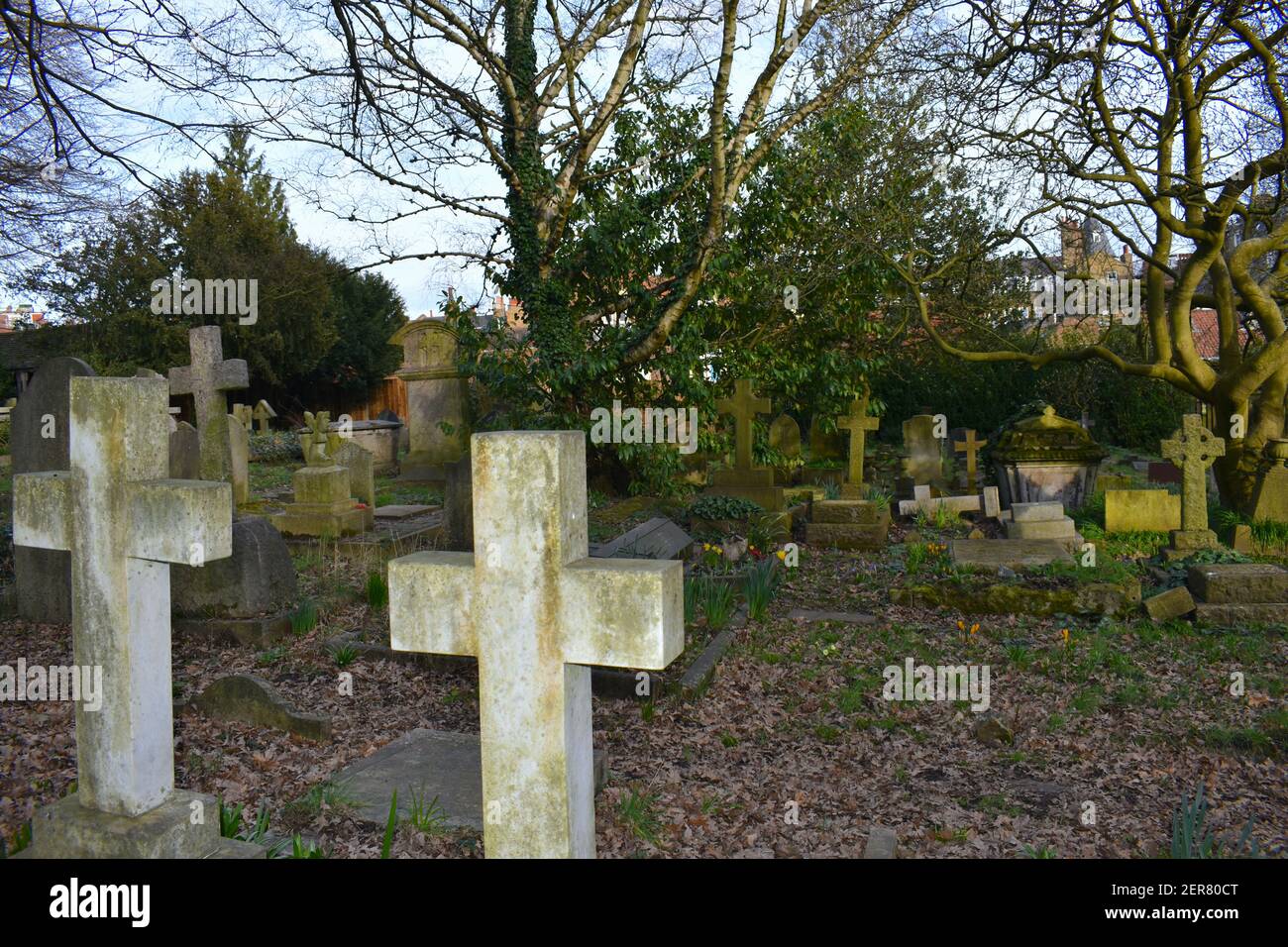 Churchyard graveyard cemetery english british cross memorial graves uk ...