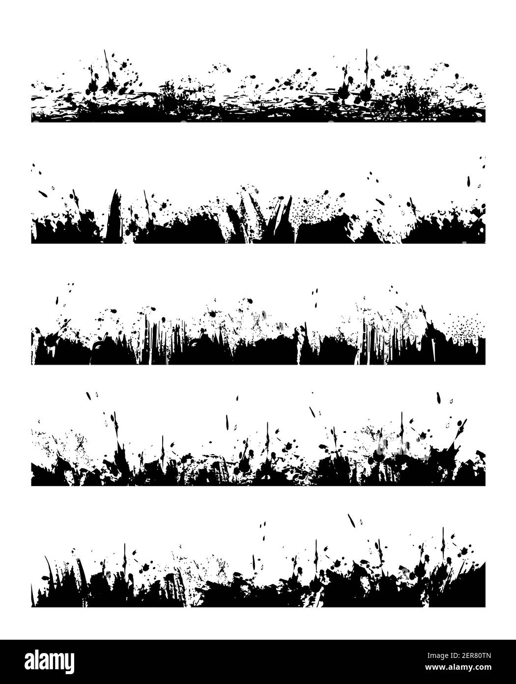 Black Paint Splatter Border