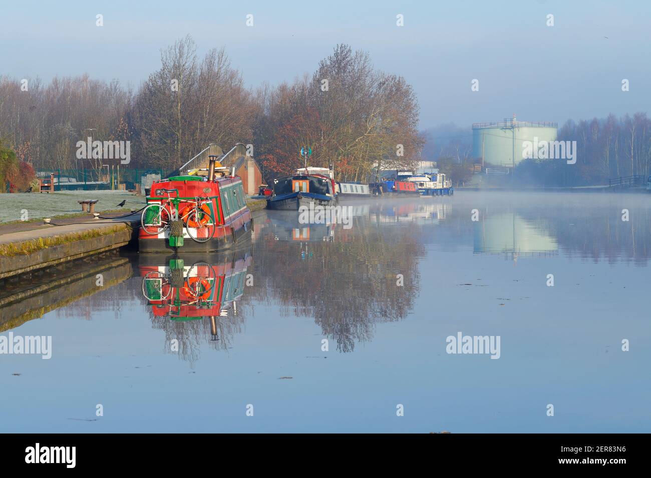 Boat reflections at Lemonroyd Waterside & Marina on the Aire & Calder ...