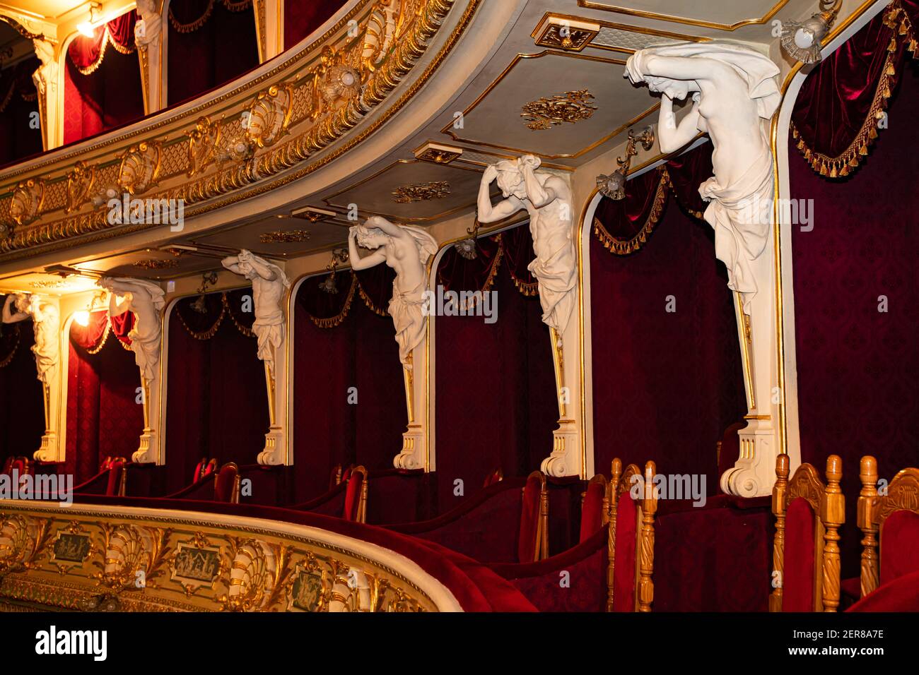 Lviv, Ukraine - February 28, 2021: Lviv opera house interior Stock ...
