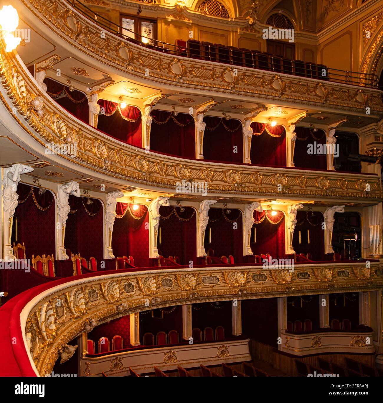 Lviv, Ukraine - February 28, 2021: Lviv opera house interior Stock ...