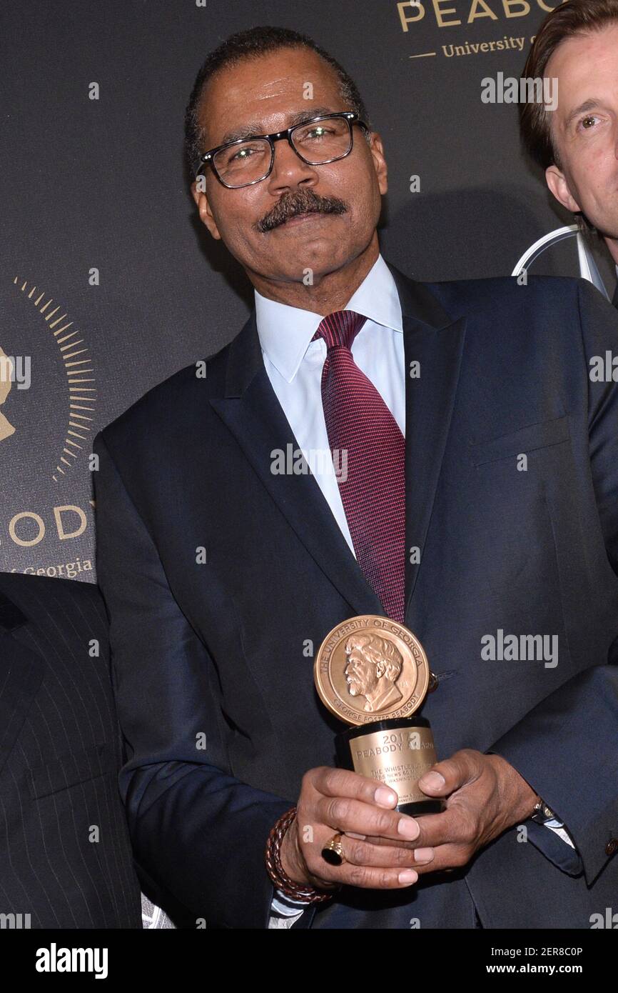 TV journalist Bill Whitaker poses in the Press Room during The 77th ...