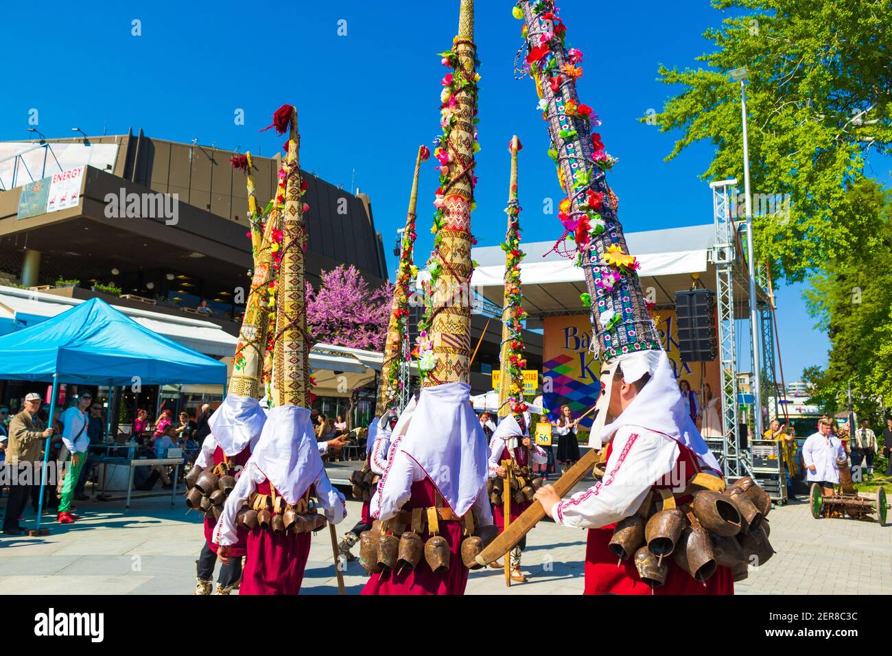Bulgarian Kukeri at Varna Carnival.Kukeri are elaborately costumed ...