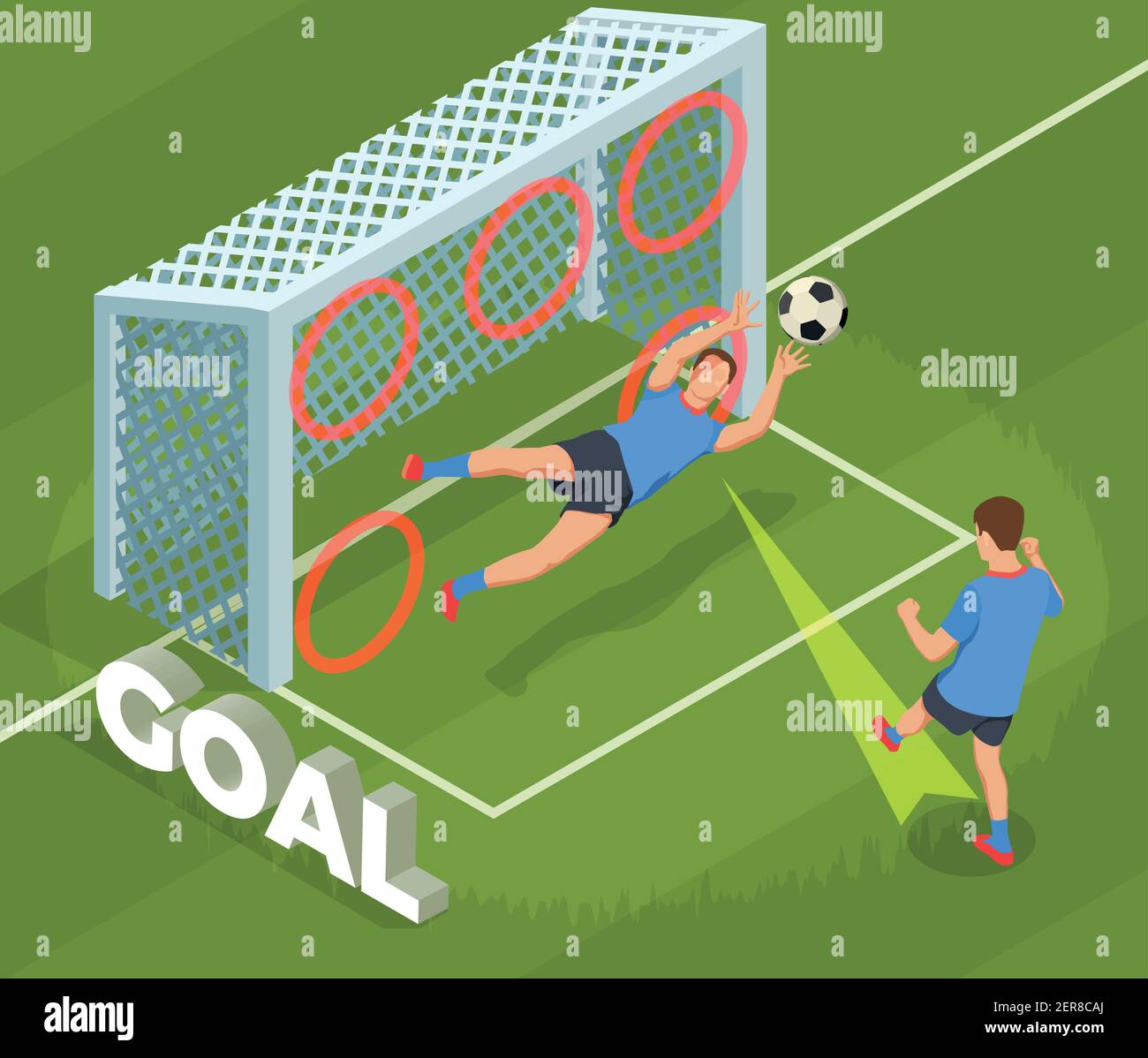 Football soccer isometric people composition with human character of ...