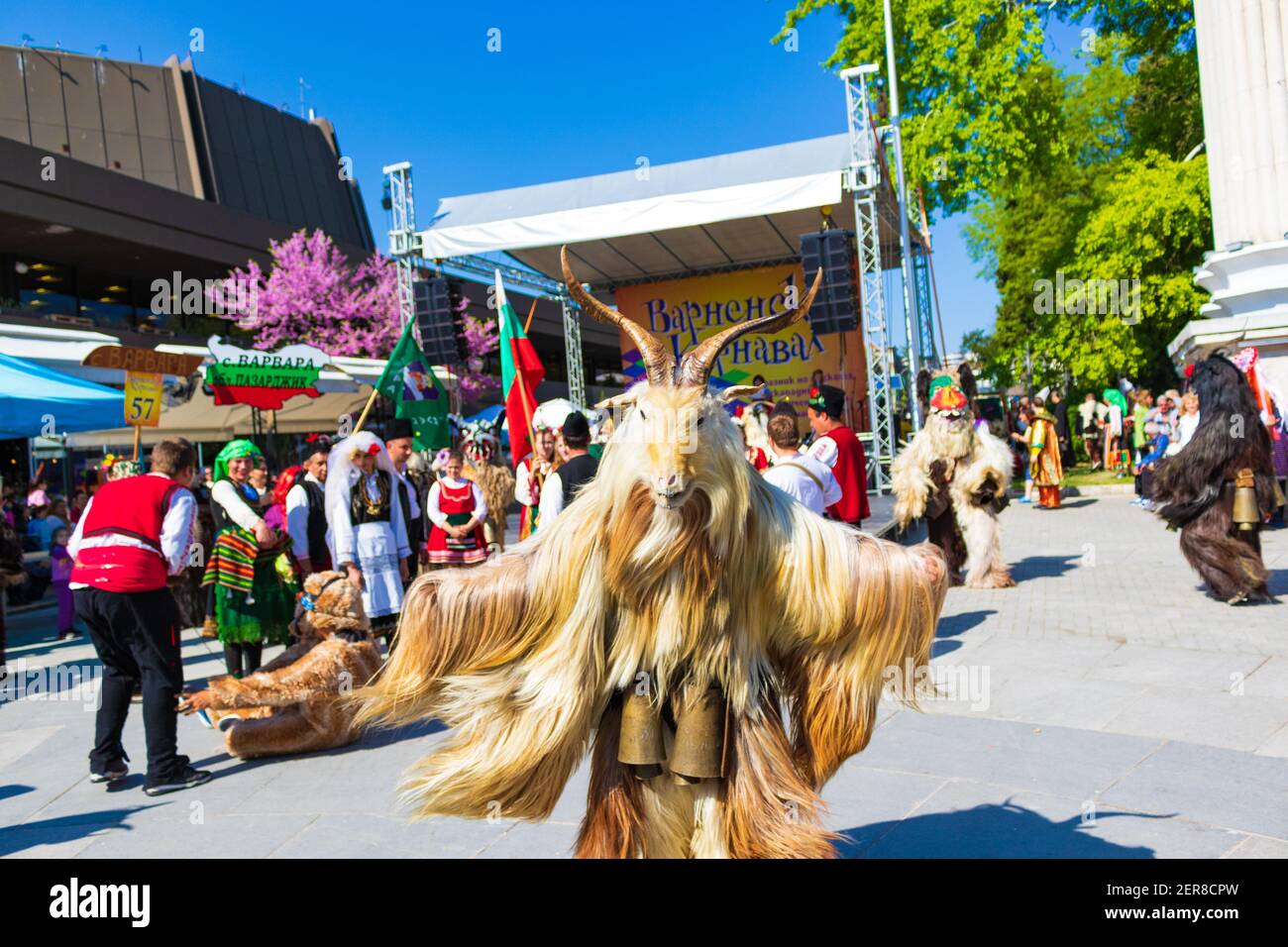 Bulgarian Kukeri at Varna Carnival.Kukeri are elaborately costumed ...