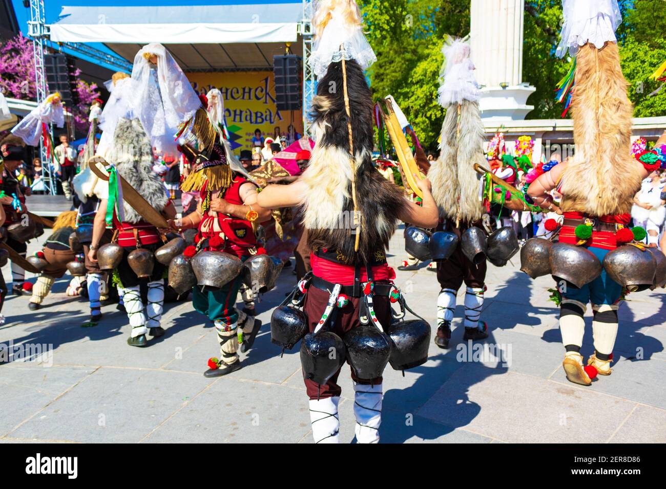Bulgarian Kukeri at Varna Carnival.Kukeri are elaborately costumed ...