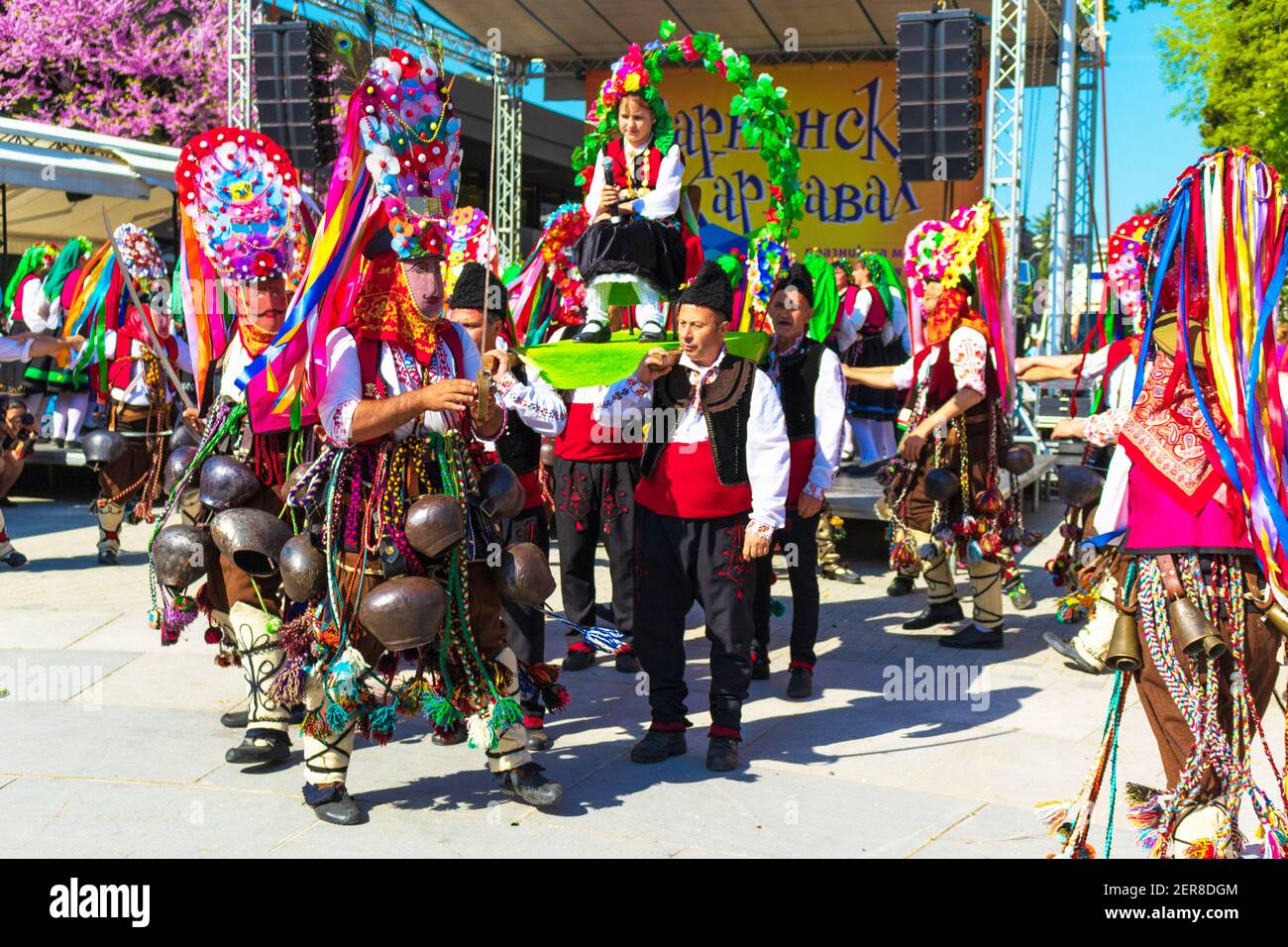 Bulgarian Kukeri at Varna Carnival.Kukeri are elaborately costumed ...