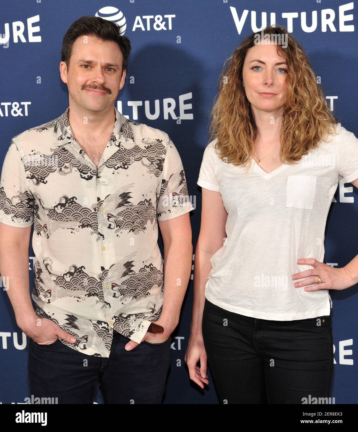 L-R: Actors Bryan Safi and Erin Gibson attend the Vulture Festival New ...