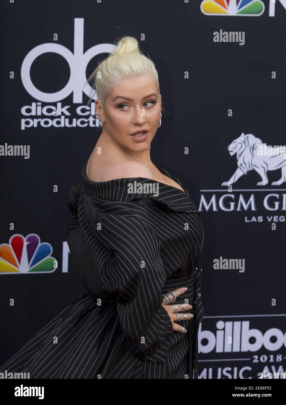 Christina Aguilera walking on the red carpet at the 2018 Billboard ...