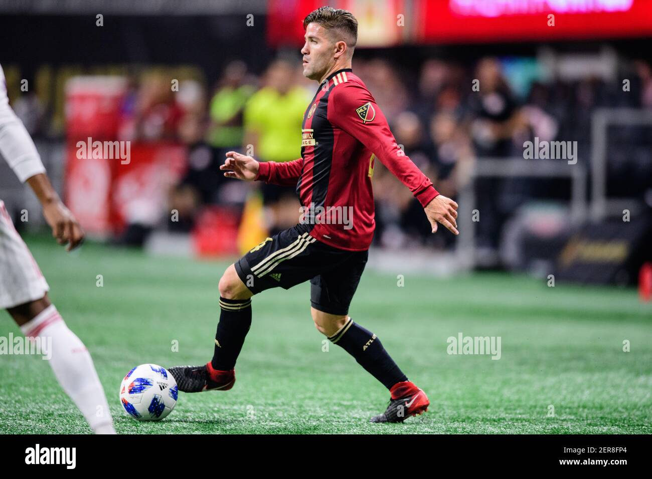 Atlanta United defender Greg Garza (4) during the MLS soccer game ...