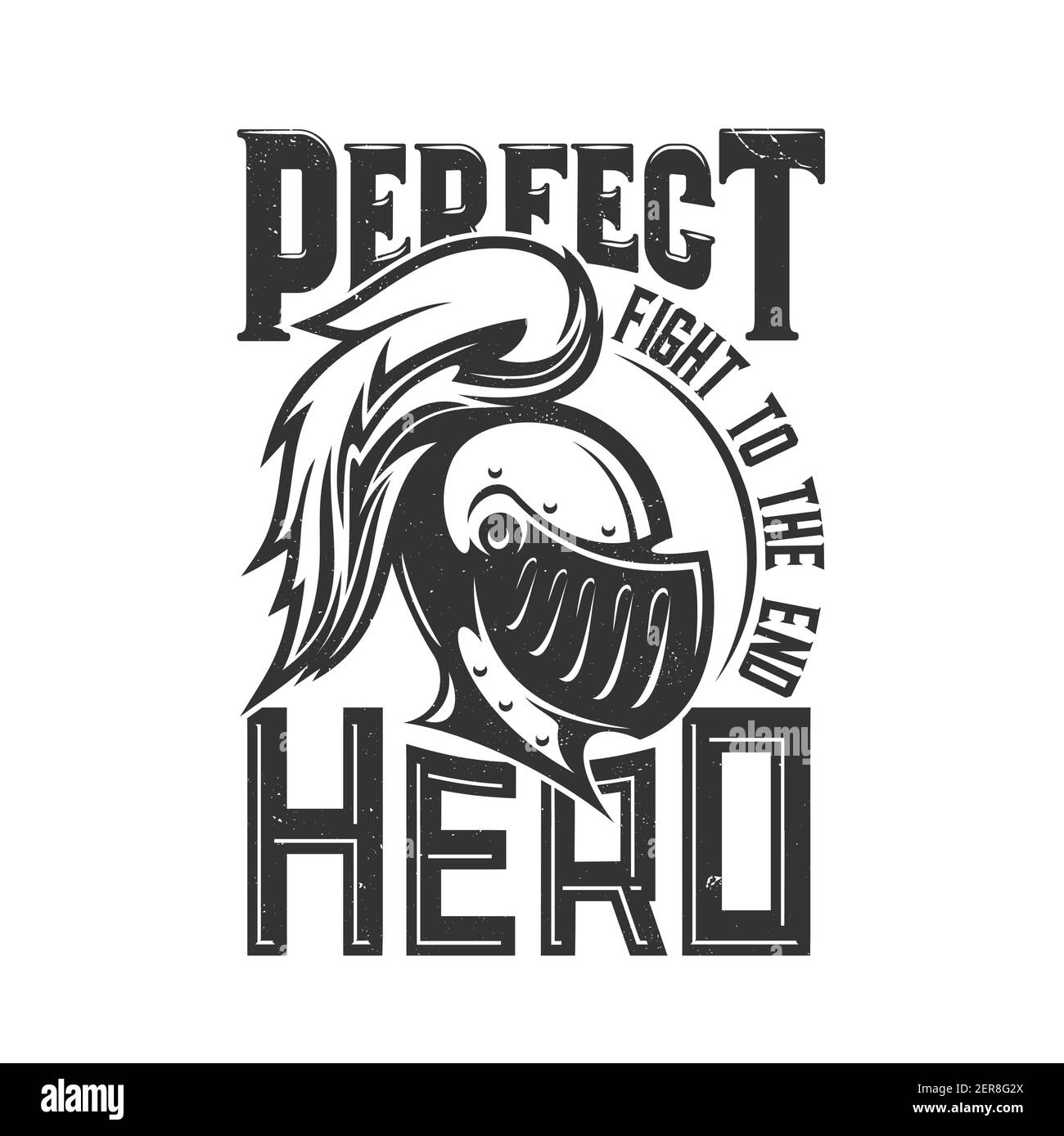 Tshirt print with knight head side view vector mascot. Apparel mockup ...