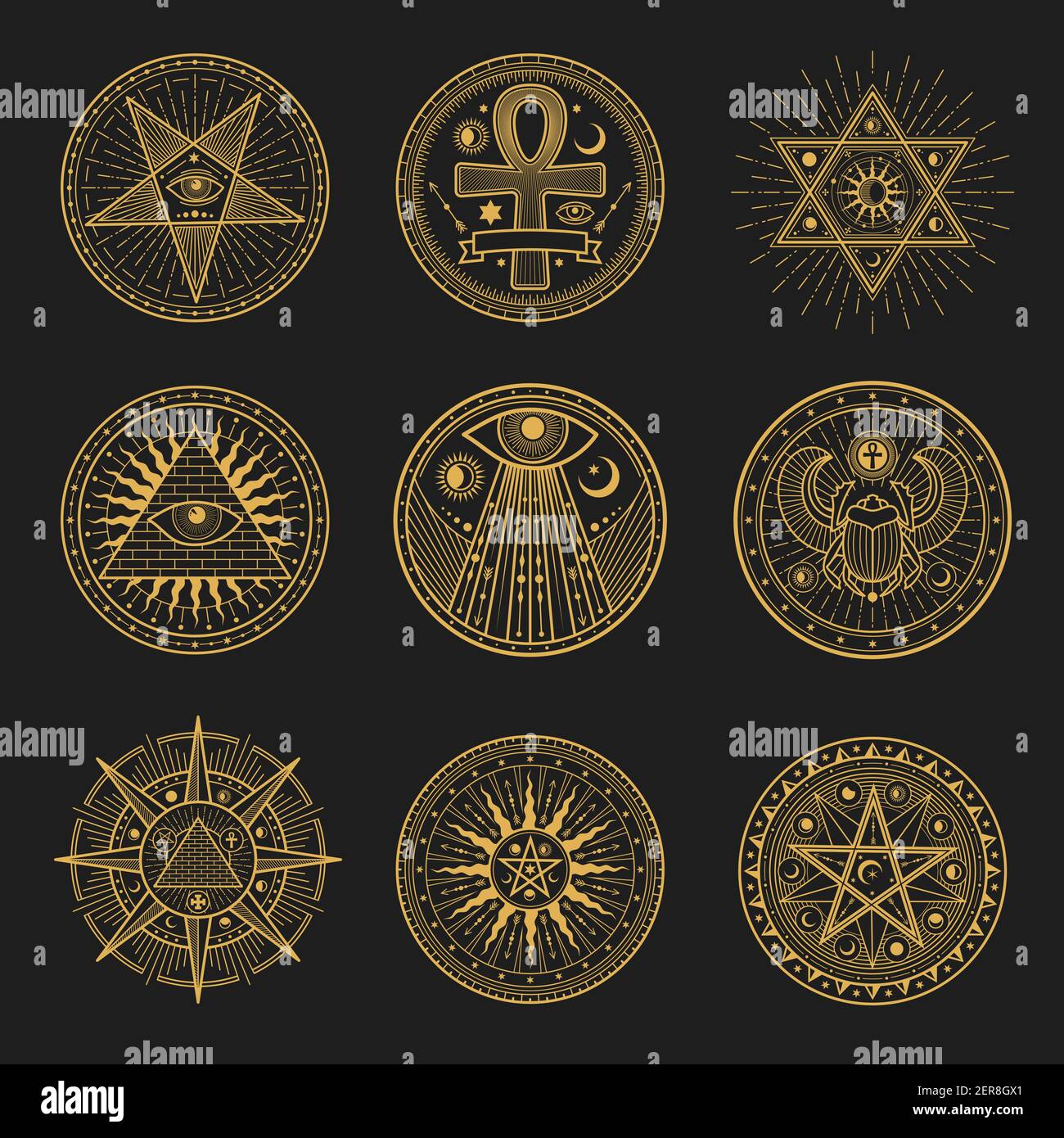 Medieval occult signs magic Stock Vector Images - Alamy