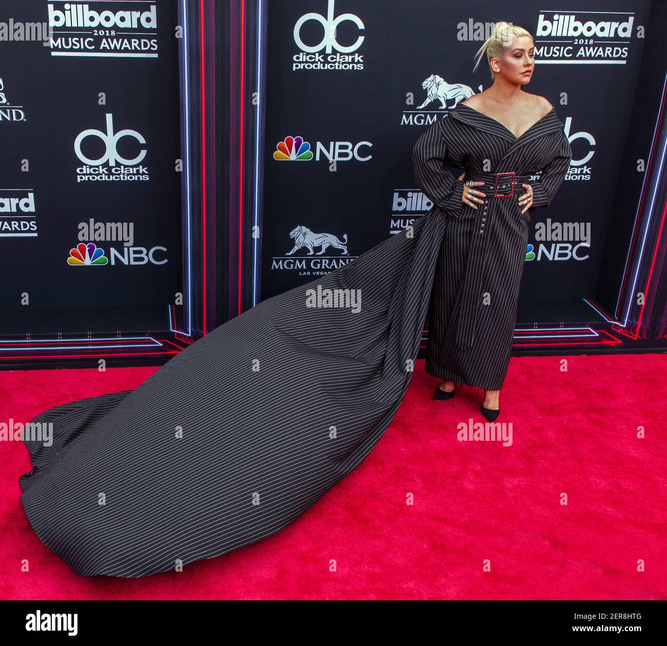 Christina Aguilera walking on the red carpet at the 2018 Billboard ...