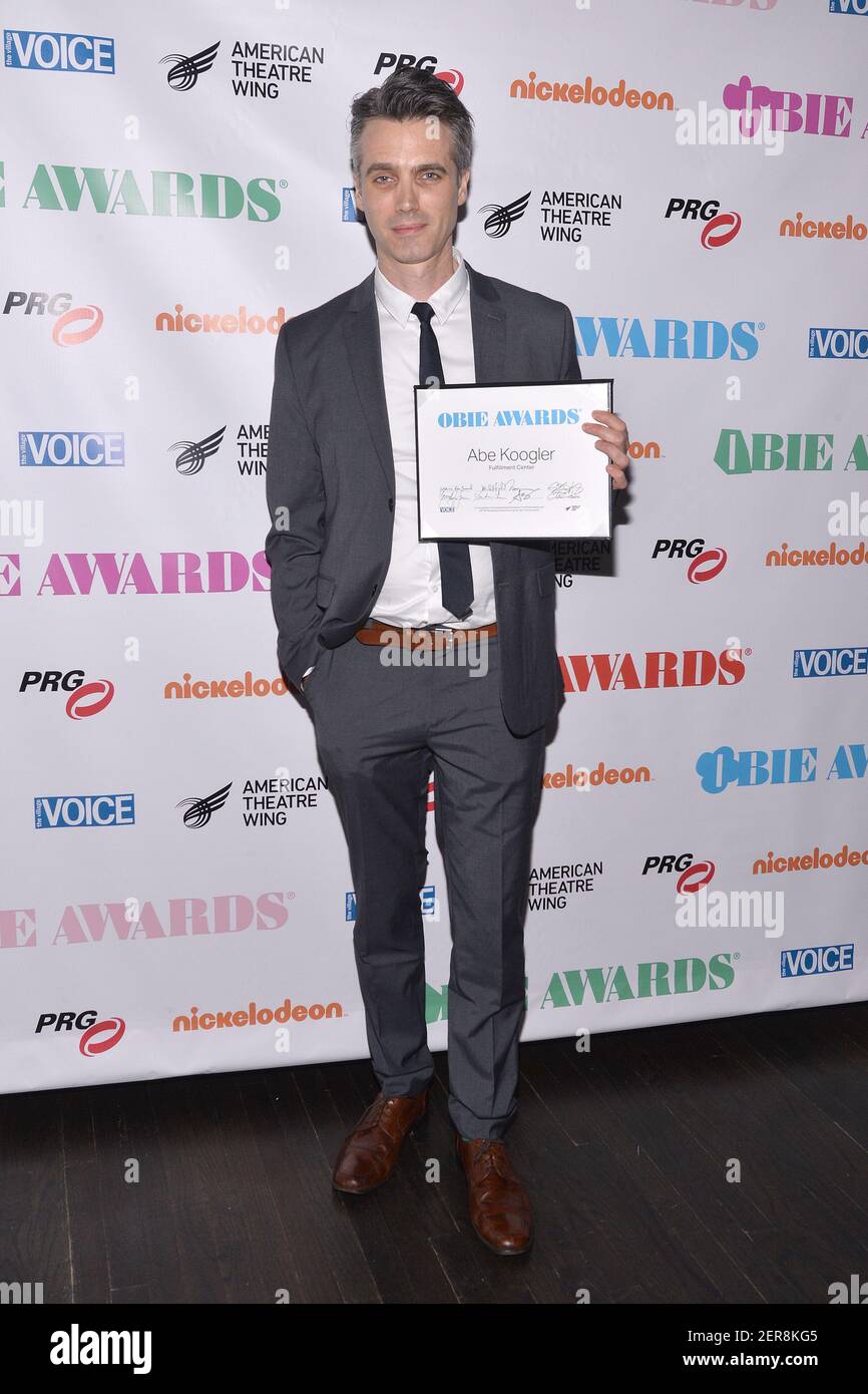 Abe Koogler poses in the press room as she attends the 63rd Annual Obie ...