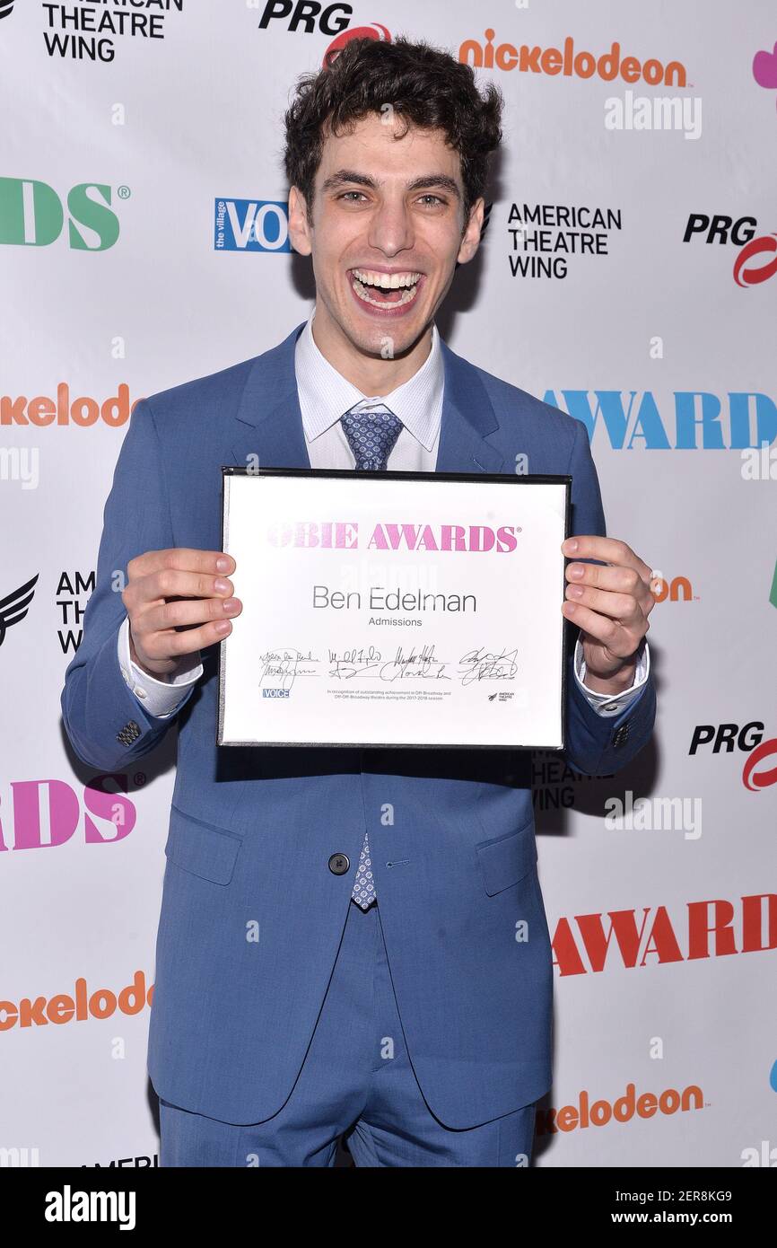 Ben Edelman poses in the press room as she attends the 63rd Annual Obie ...