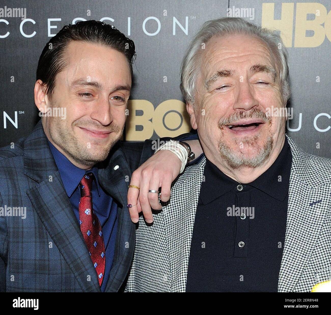L-R: Actors Kieran Culkin and Brian Cox attend the red carpet premiere ...