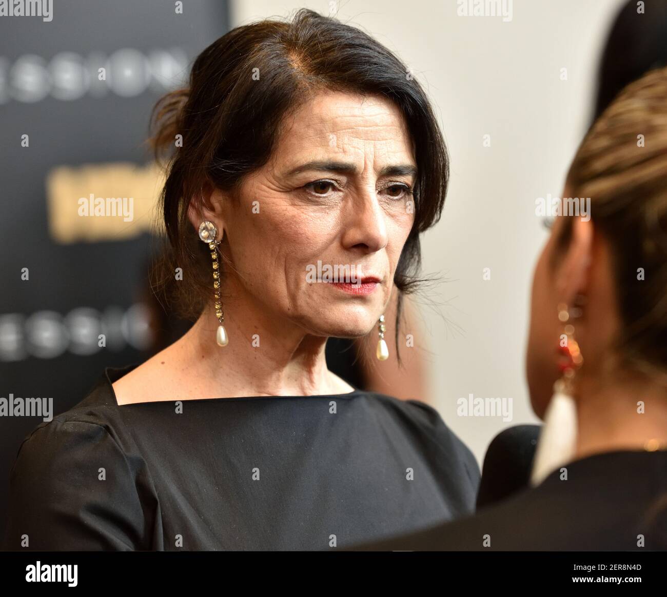 Actress Hiam Abbass attends the red carpet premiere of HBO's Succession ...