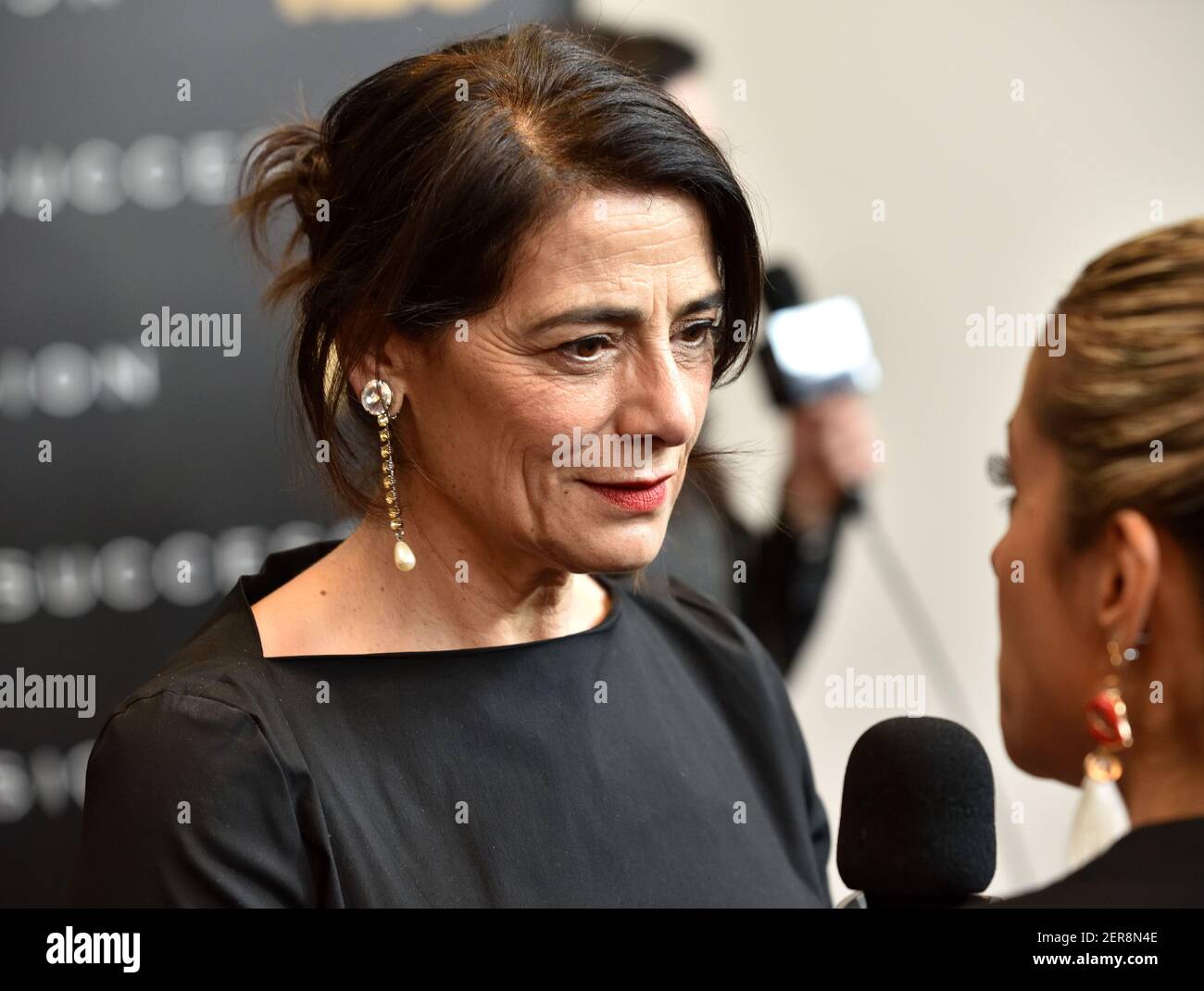 Actress Hiam Abbass attends the red carpet premiere of HBO's Succession ...