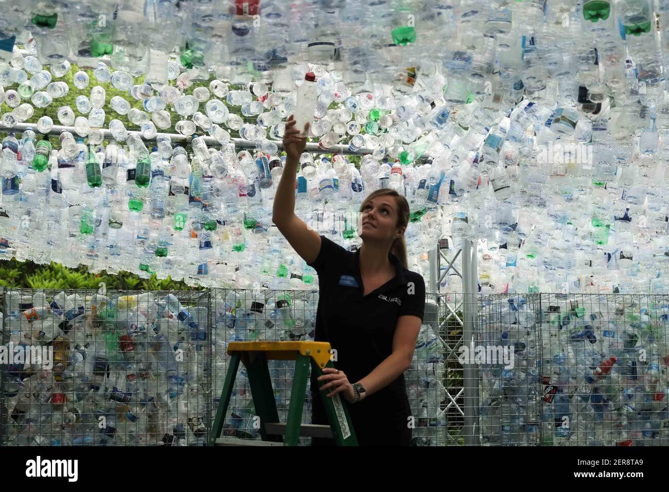 Art installation highlighting the perils of single use plastic ...