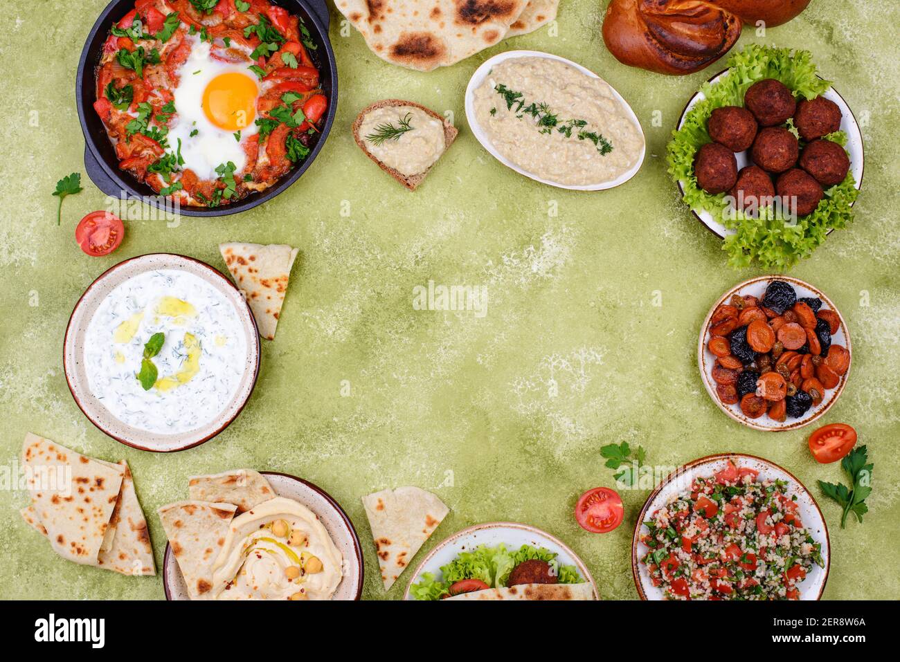 Traditional Jewish, Israeli and middle Eastern food Stock Photo - Alamy