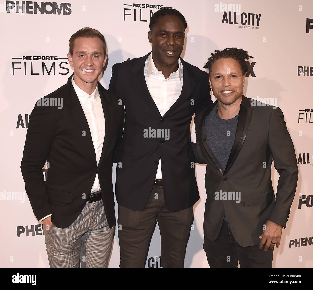 WEST HOLLYWOOD, CA - MAY 23: Stuart Holden, Mario Melchiot and Cobi Jones at the premiere of Fox ...