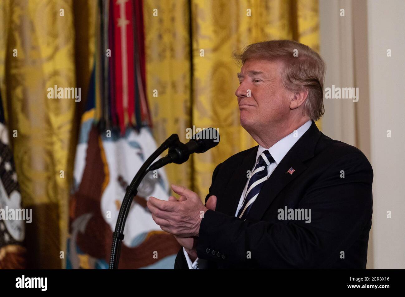 U.S. President Donald Trump speaks at the Medal of Honor ceremony for ...
