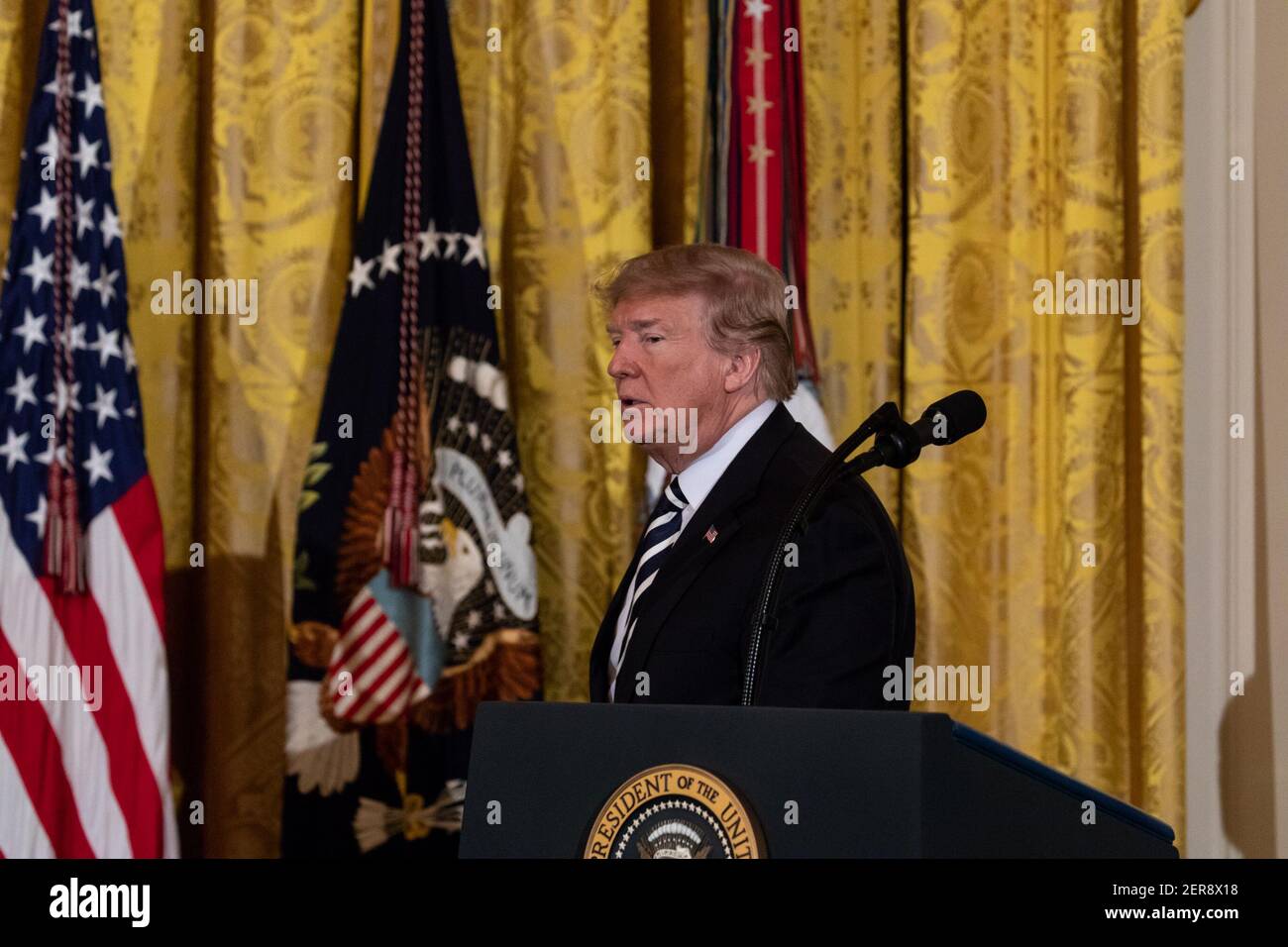 U.S. President Donald Trump participates in a Medal of Honor ceremony ...