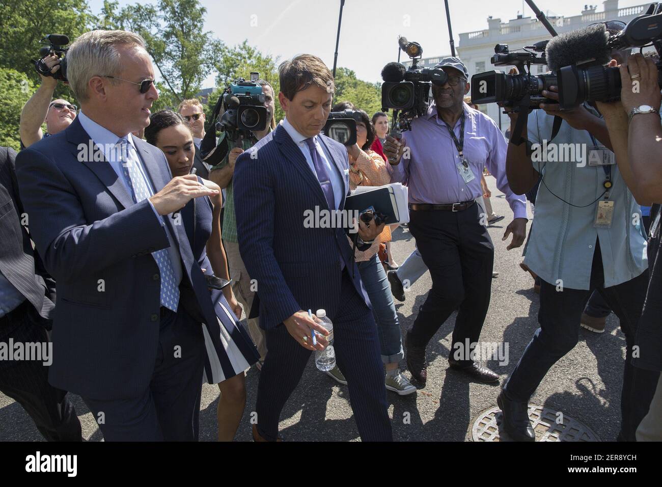 White House Deputy Press Secretary Hogan Gidley speaks to the media ...