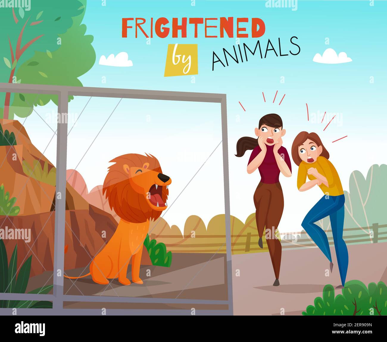 People frightened wild animals Stock Vector Images - Alamy