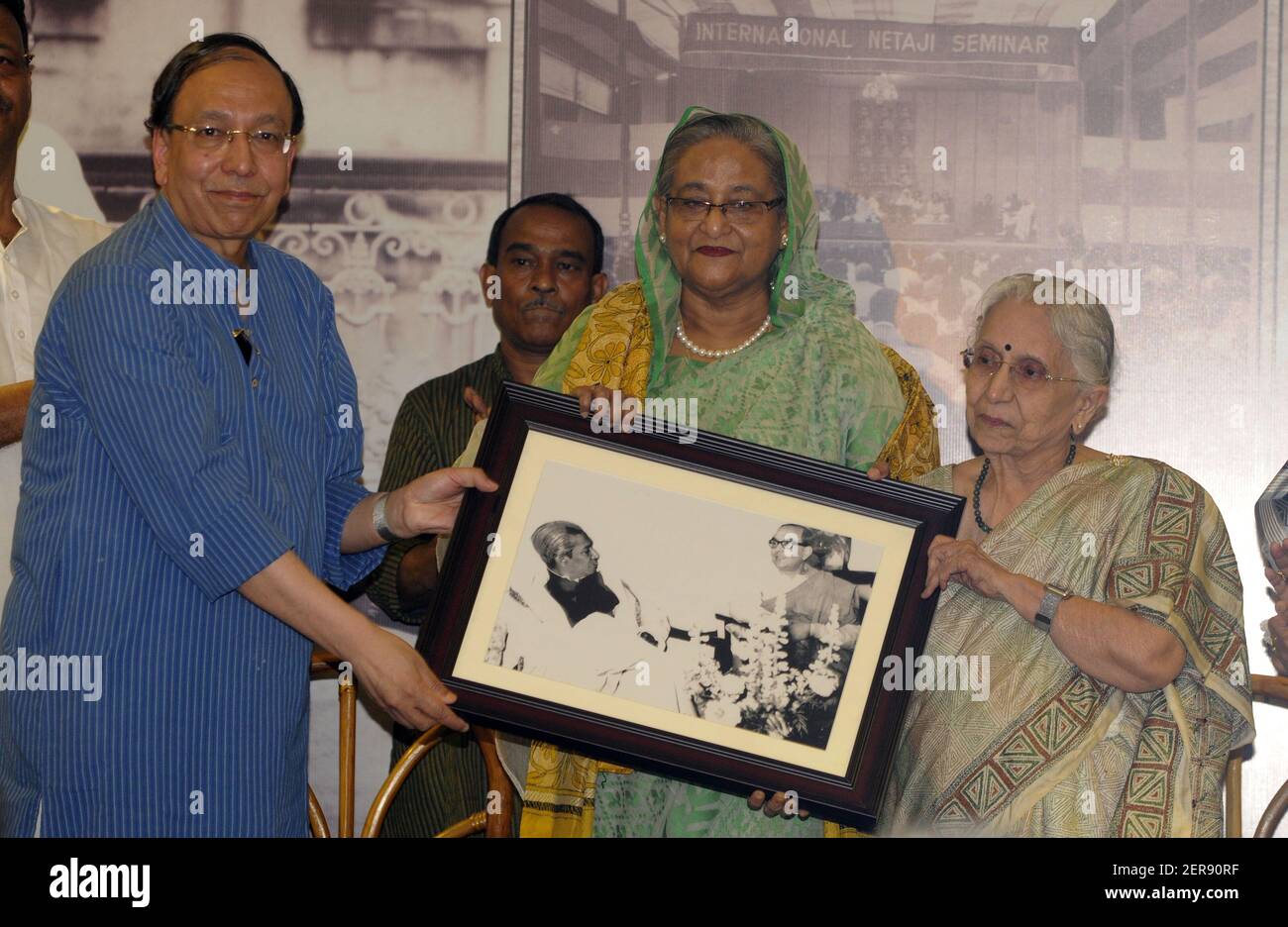 KOLKATA, INDIA - MAY 26: Politician scholar Krishna Bose and son TMC MP ...