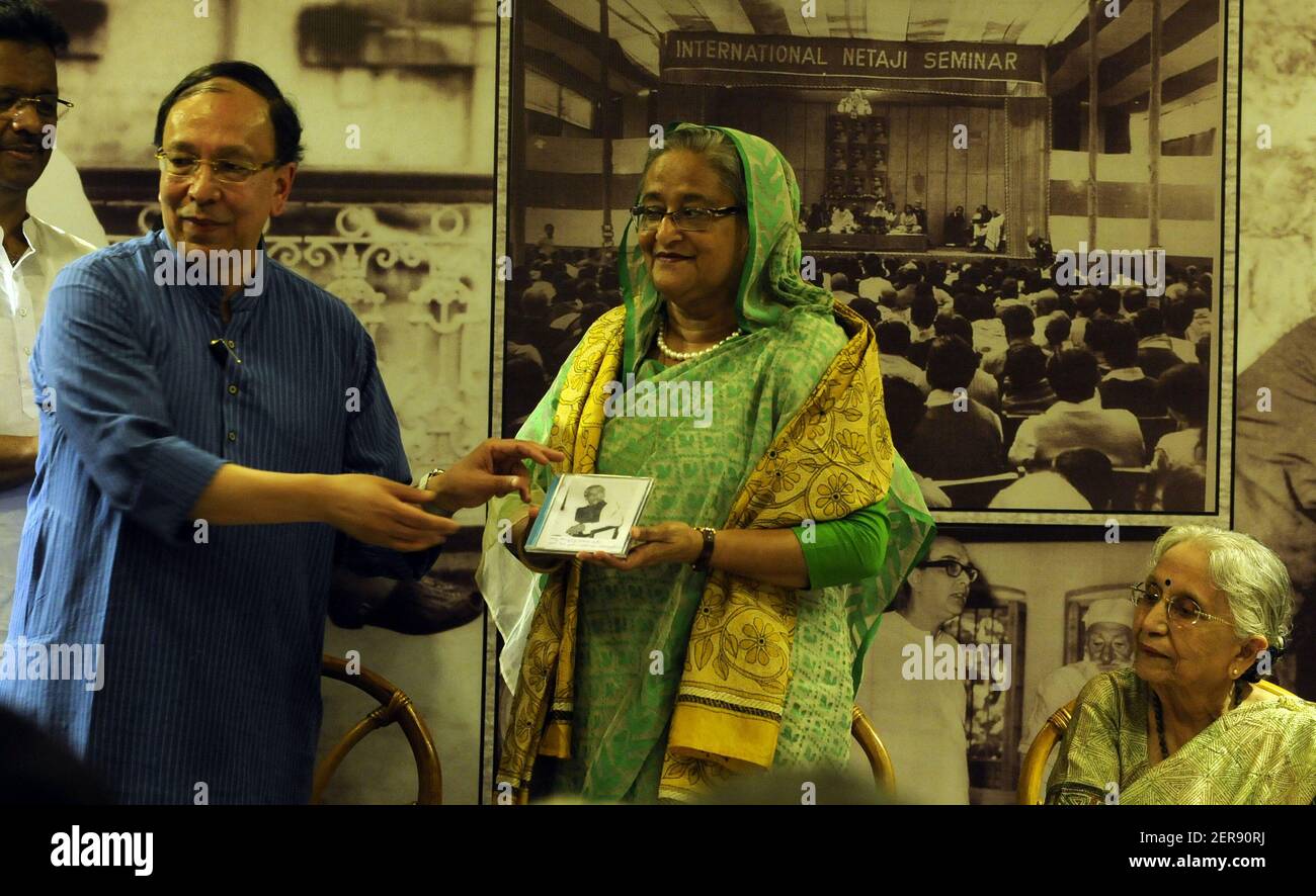 KOLKATA, INDIA - MAY 26: Politician scholar Krishna Bose and son TMC MP ...