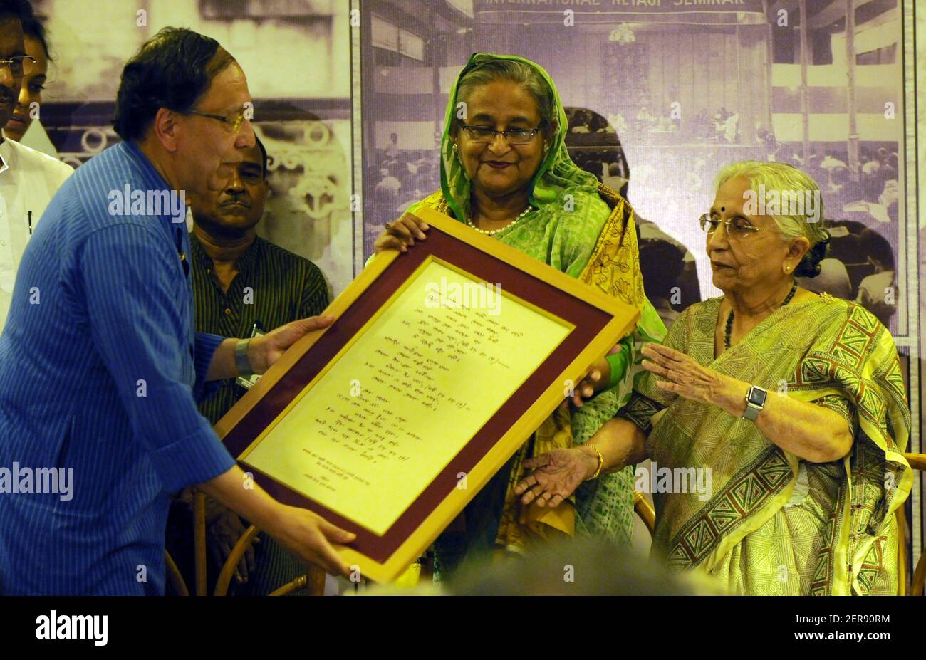 KOLKATA, INDIA - MAY 26: Politician scholar Krishna Bose and son TMC MP ...