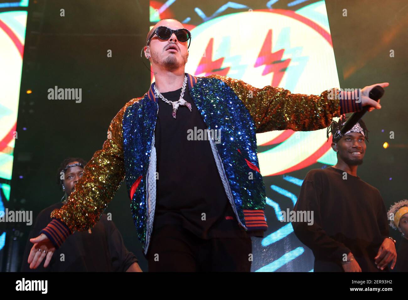 Colombian singer J Balvin concert at the Arena Mexico City in Mexico ...