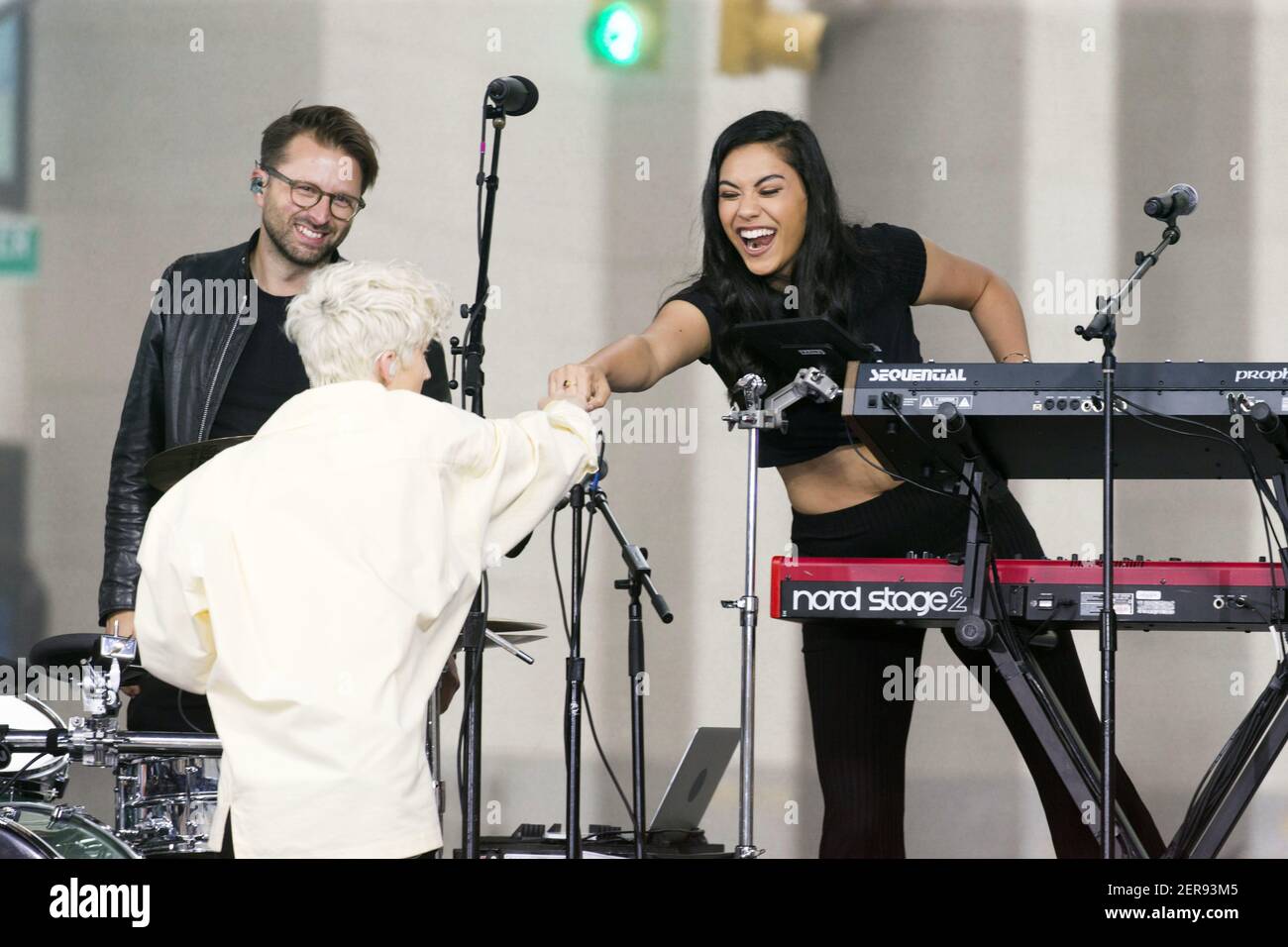 Troye Sivan with bandmembers, performing at the Today show. South ...