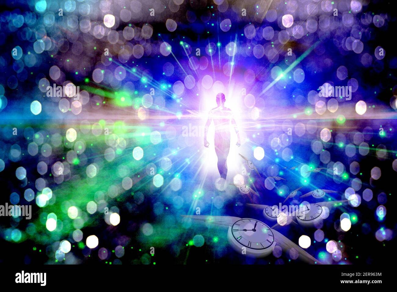 Opening of Light. 3D rendering Stock Photo - Alamy