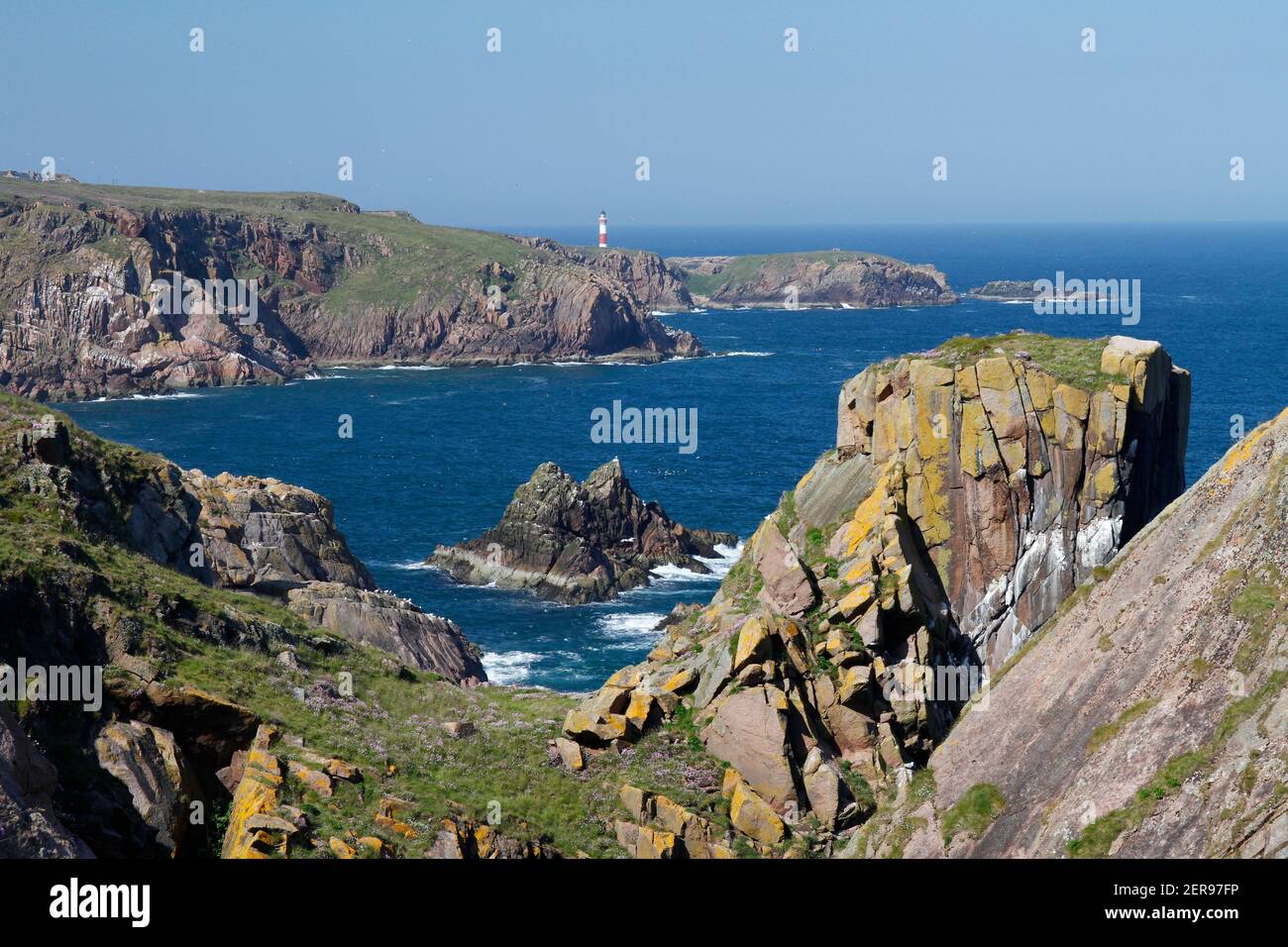 Buchan Ness lighthouse from Longhaven Cliffs Scottish Wildlife Trust ...
