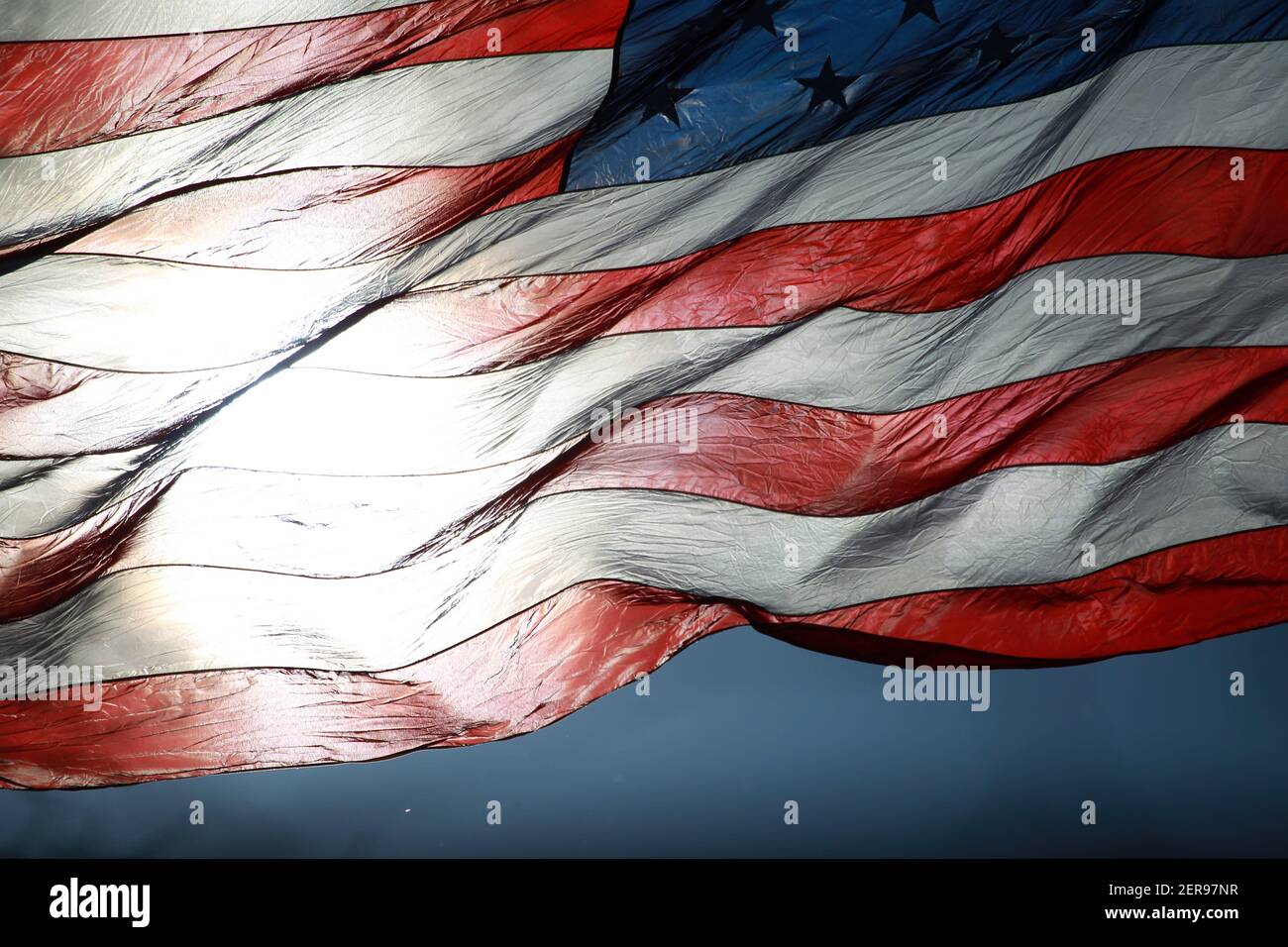 American Flag Fluttering in the Air Stock Photo - Alamy