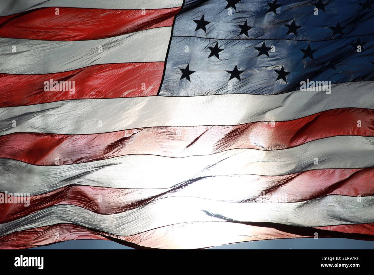 American flag fluttering hi-res stock photography and images - Alamy