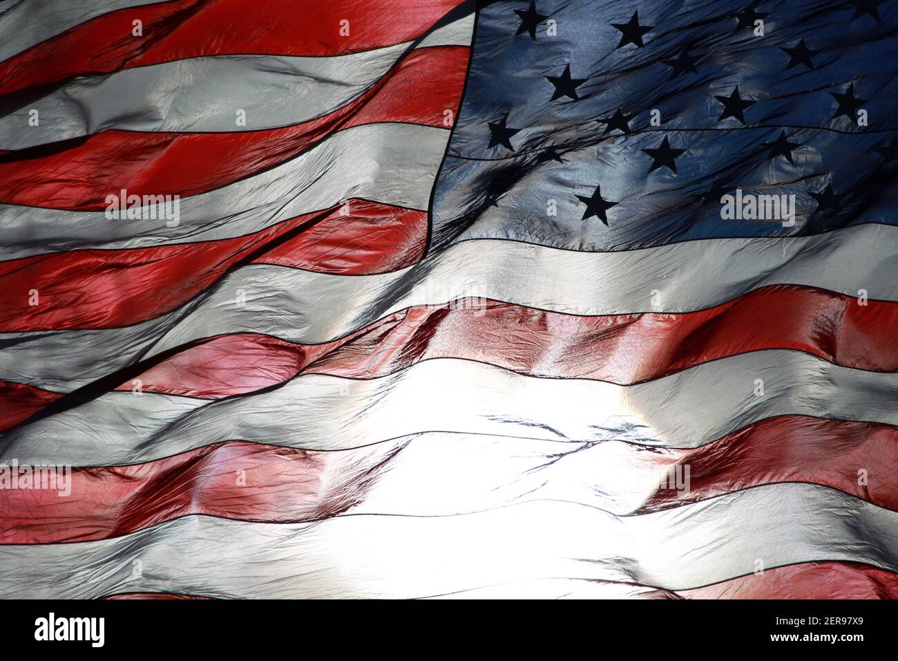 American Flag Fluttering in the Air Stock Photo - Alamy