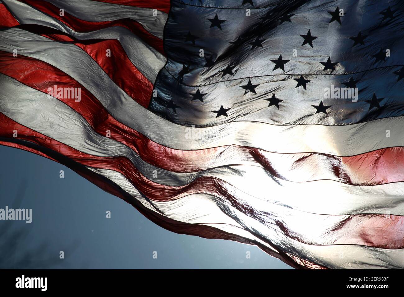 American Flag Fluttering in the Air Stock Photo - Alamy