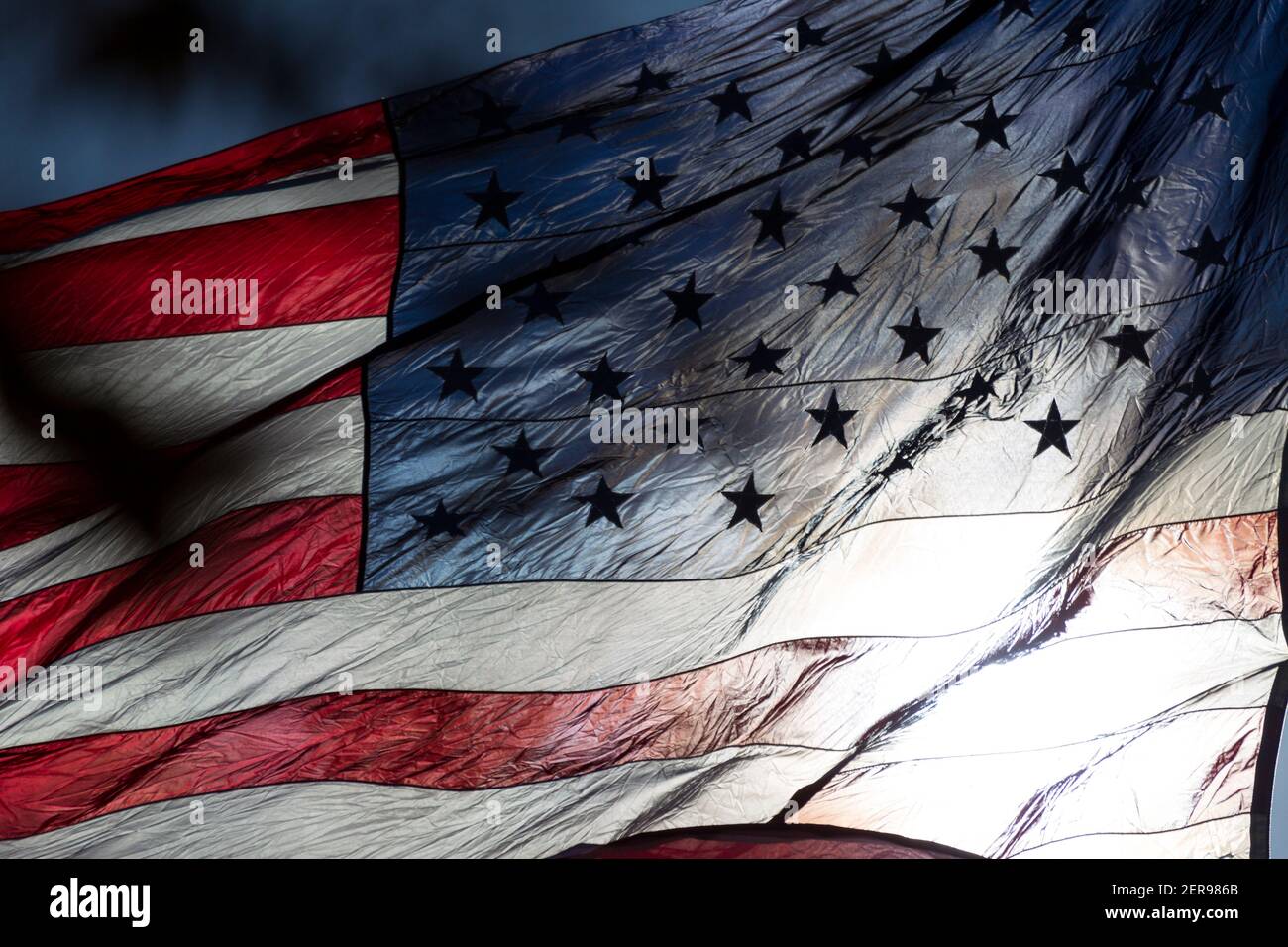 American flag fluttering hi-res stock photography and images - Alamy